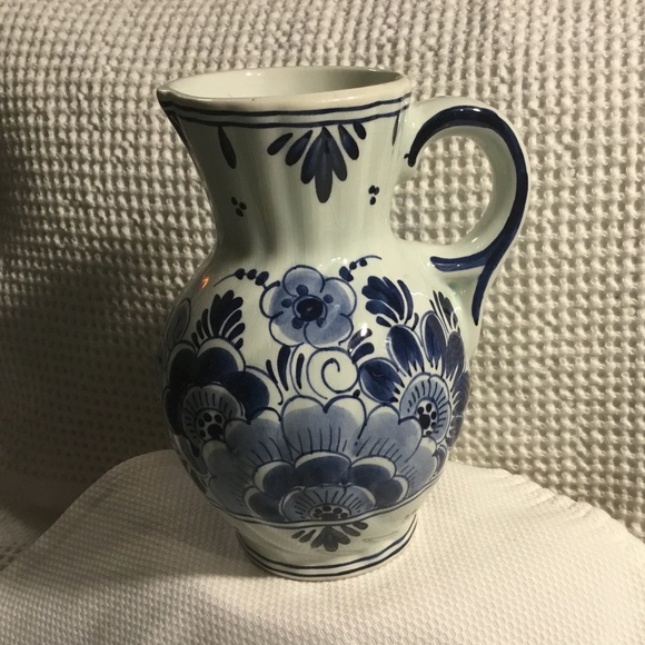 Delft | Art | Vintage Original Delft Blue Vase Jug Pitcher Hand Painted ...